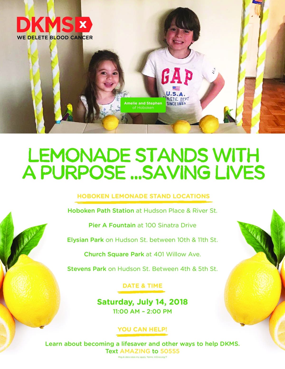 Hoboken Lemonade Fundraiser Will Help Blood Cancer Nonprofit | Hoboken ...